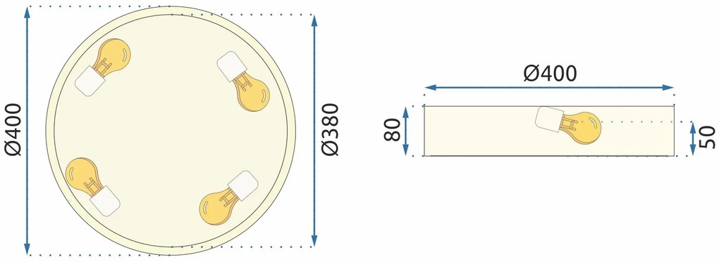 Toolight Svítilna Classic APP873-C Gold 40 cm