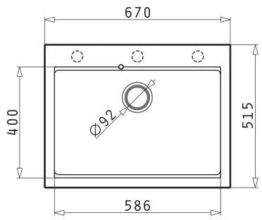 Pyramis 70094201 - Kuchyňský dřez SIROS 67x51,5 cm granit/černá