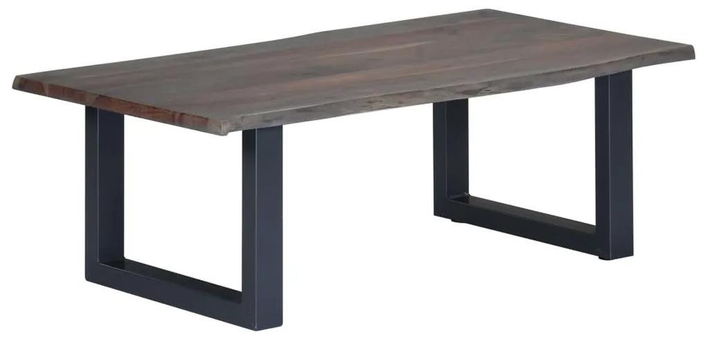 247829 vidaXL Konferenční stolek s živou hranou šedý 115x60x40cm dřevo akácie