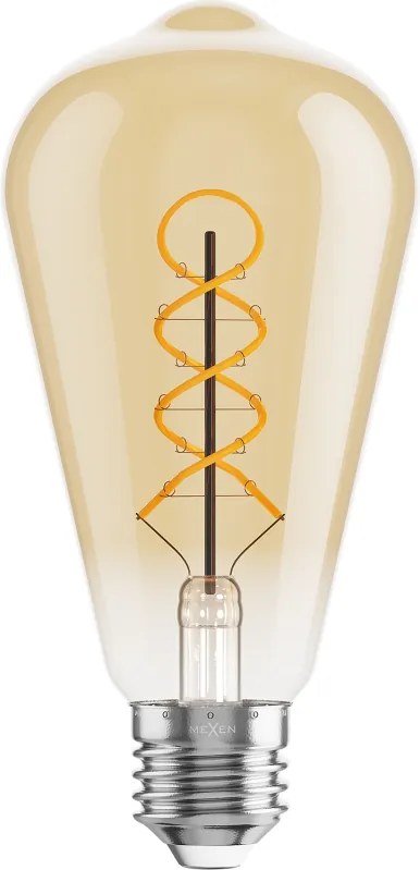 Mexen Vintis, LED filamentová žárovka E27, ST64, 4 W, teplá bílá 2200K, jantarová, L162-E27-0422-50