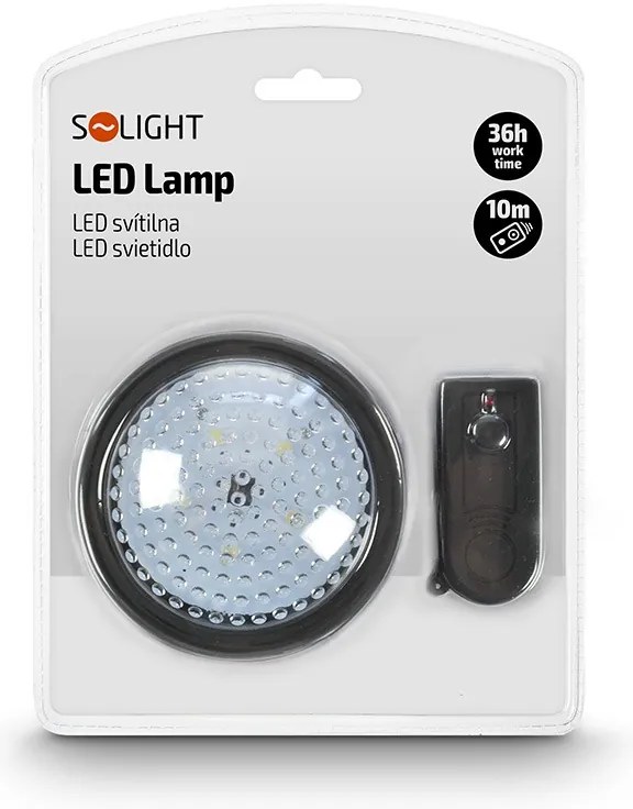 SOLIGHT LED orientační lampička na 3 baterie AA + dálkové ovládaní černá