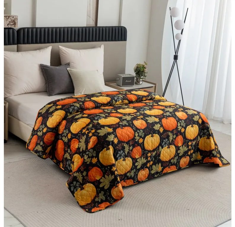 Přehoz na postel ORANGE PUMPKINS, barevný Rozměr: 170 x 210 cm