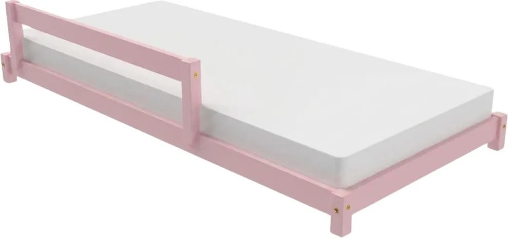 Benlemi Dřevěné dětské jednolůžko LUCKY Zvolte barvu: Nelakovaná, Zvolte rozměr: 90x160 cm, Zvolte zábranu: S otevřeným vstupem