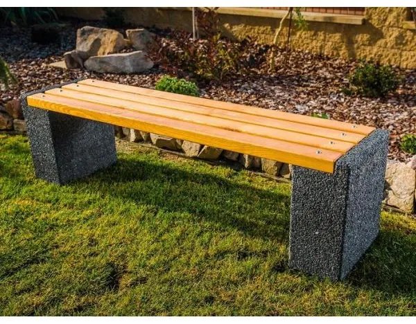 Parková betonová lavička Karin bez opěradla