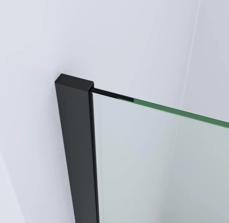Erga Paris, sprchová zástěna Walk-In 130x200 cm, 8mm čiré sklo, černý profil, ERG-V02-PARIS-130x200-CL-BK