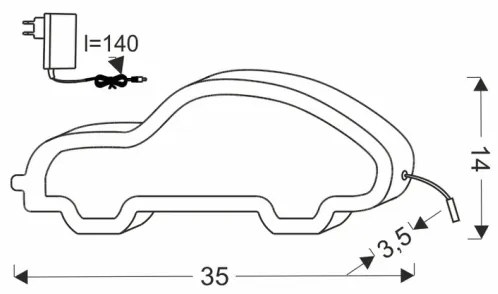 LED Dětská stolní lampa CAR LED/11W/230V modrá