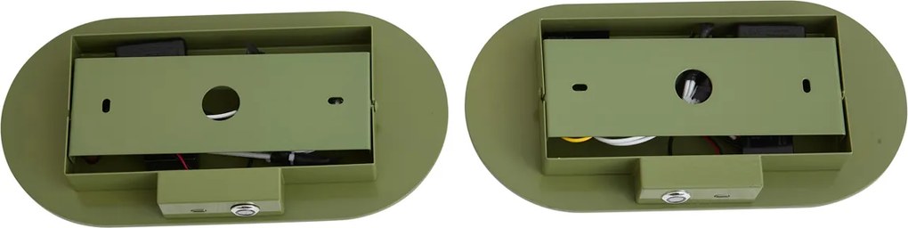 Sada 2 zelených nástěnných svítidel vč. LED 3-stupňově stmívatelných a USB-C - Lila