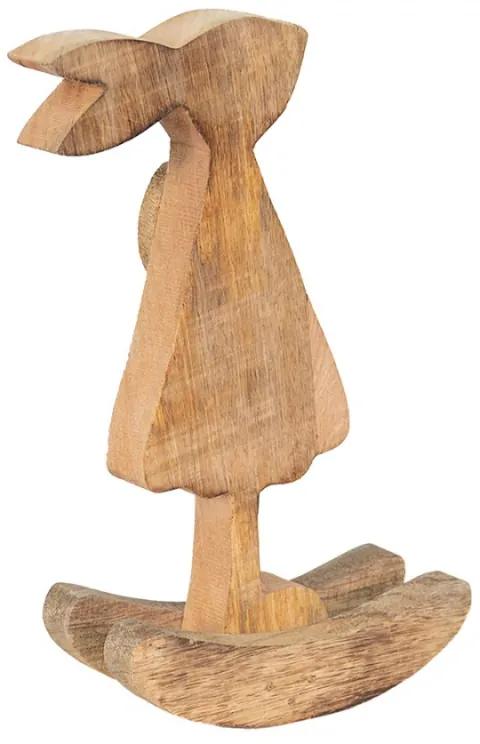 Dřevěná dekorace králíčí dívka v šatičkách M – 14x7x25 cm