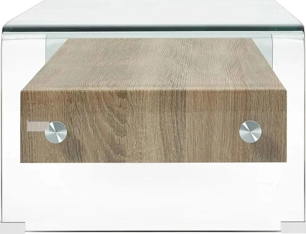 vidaXL Konferenční stolek čirý 98 x 45 x 31 cm tvrzené sklo [284747]