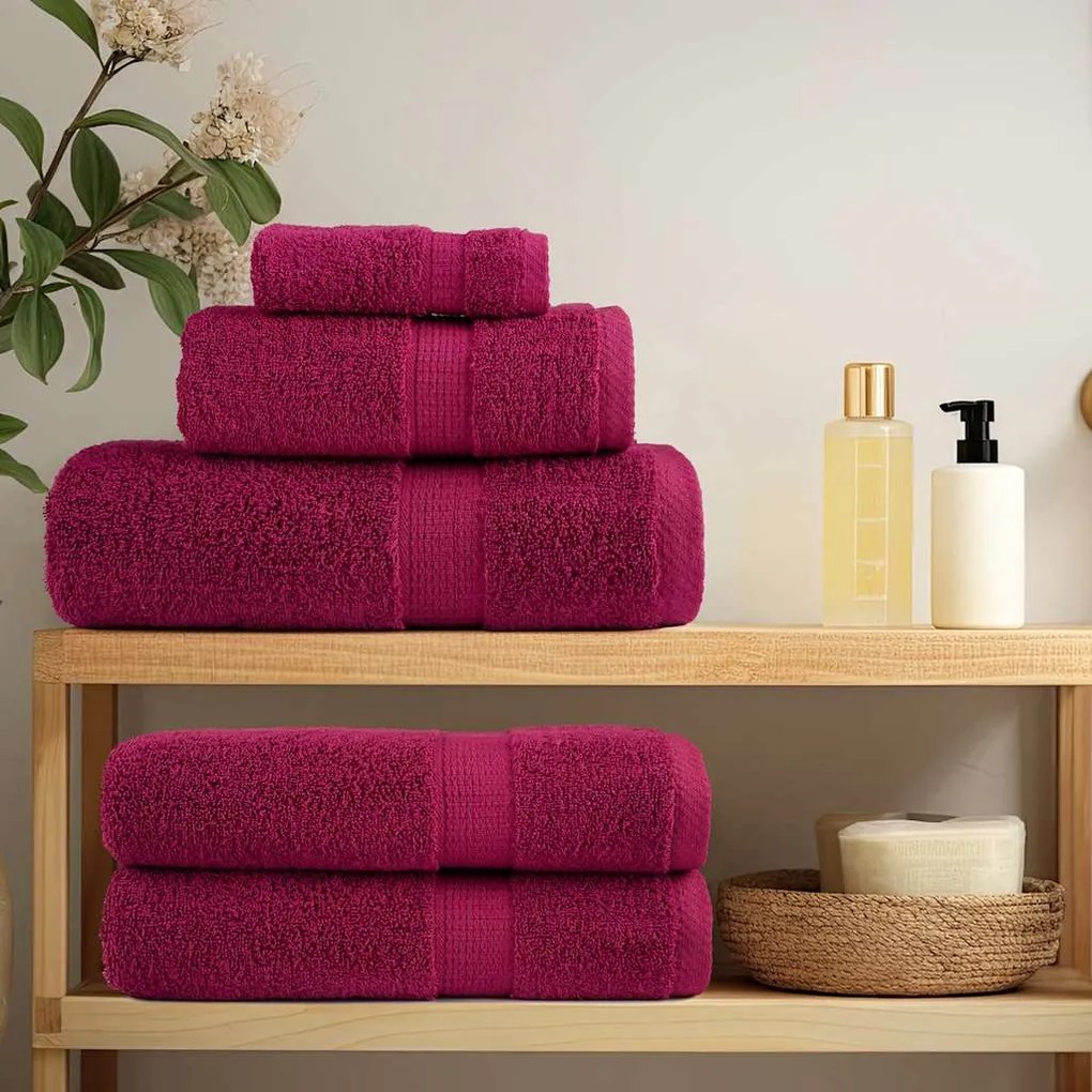 Prémiové ručníky SOLUND 10 ks bordó 100x200 cm 600 g/m² 137223
