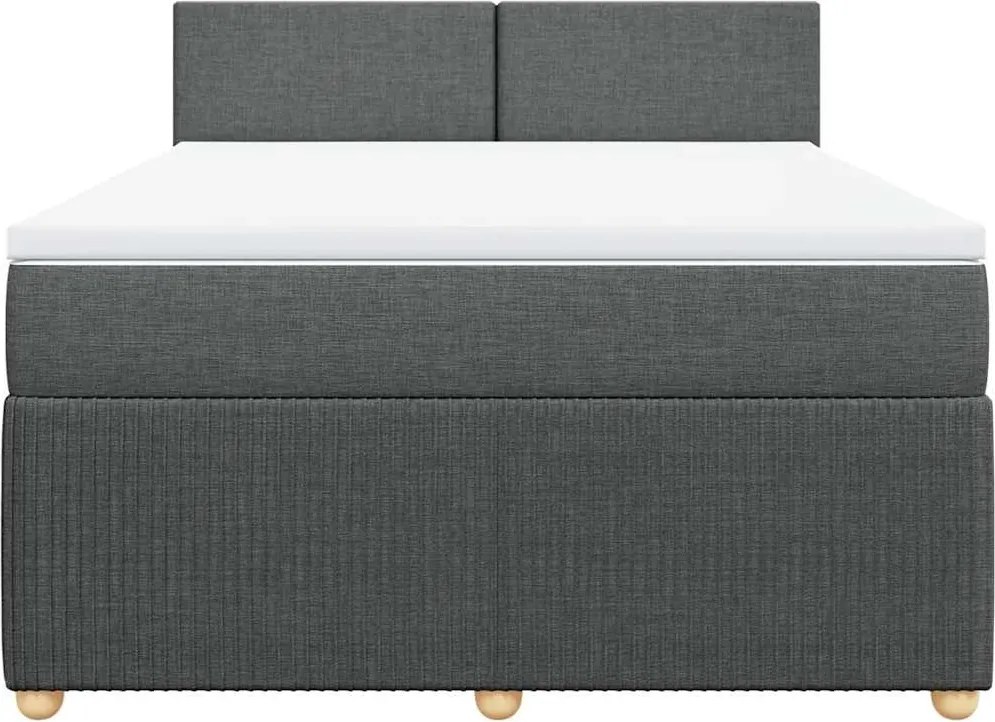 Box spring postel s matrací tmavě šedá 160x200 cm textil 3289801