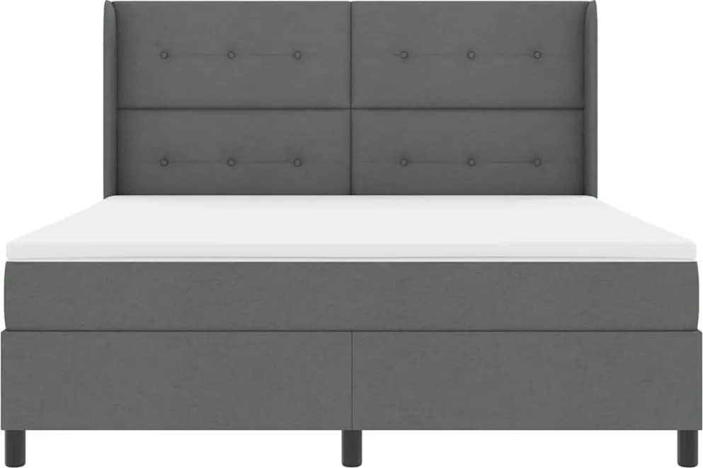 Postel s boxspringem s polštářem Tmavě šedá 200 x 180 cm textil 3341659