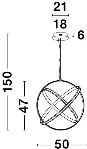 LED lustr Pertone 50 černé