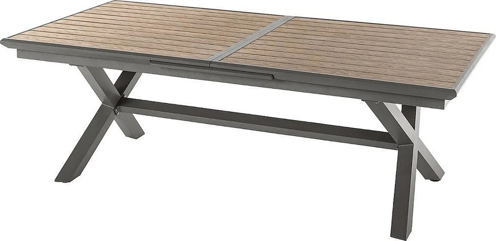 DEOKORK Hliníkový stůl BERGAMO 220/279 cm (šedo-hnědý/medová)