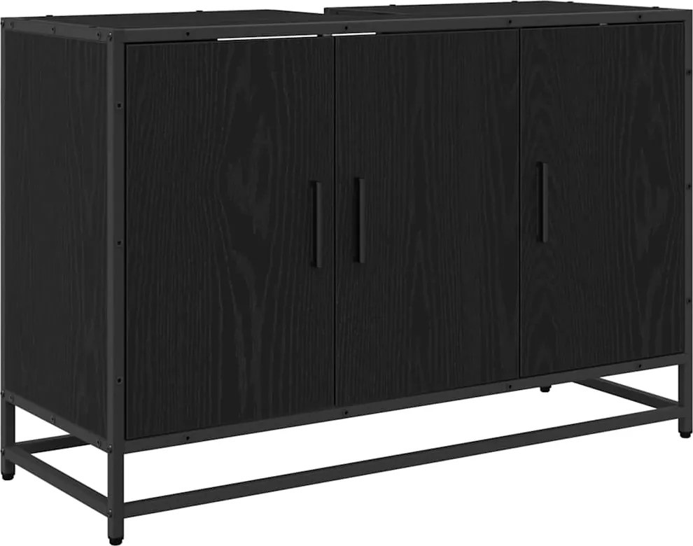 Sada koupelnového nábytku 3 ks Černý dub Kompozitní dřevo 3402398