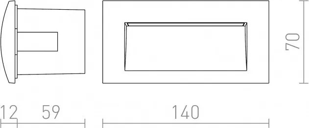 RED R12538 GORDIQ L zápustná antracitová 230V LED 3W IP65 3000K - RED - DESIGN RENDL