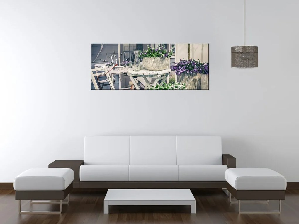 Gario Obraz s hodinami Relax na terase Rozměry: 100 x 40 cm