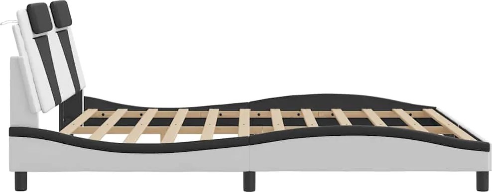 Rám postele Viana bez matrace bílý a černý 180 x 200 cm umělá kůže 3208116