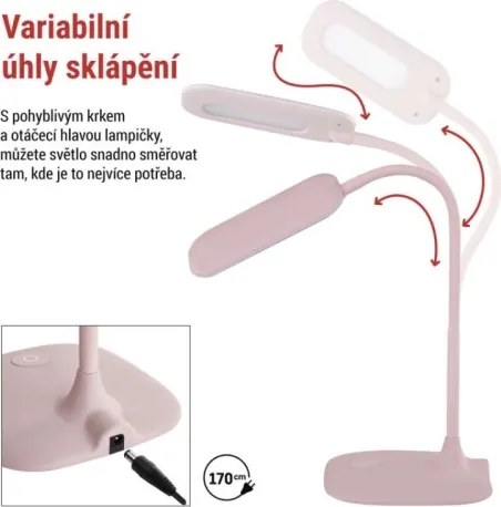 LED stolní lampa STELLA růžová EMOS Z7602P