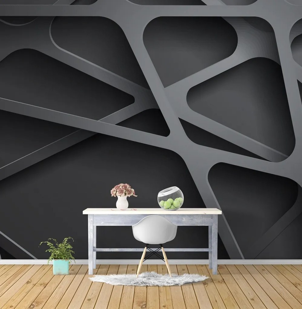 3D tapeta - industriální abstrakce vliesová strukturovaná imitace štuku 240 x 260 cm