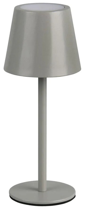 Šedá LED stolní lampa s kovovým stínidlem (výška 21 cm) Diaz – Reality Biano.cz