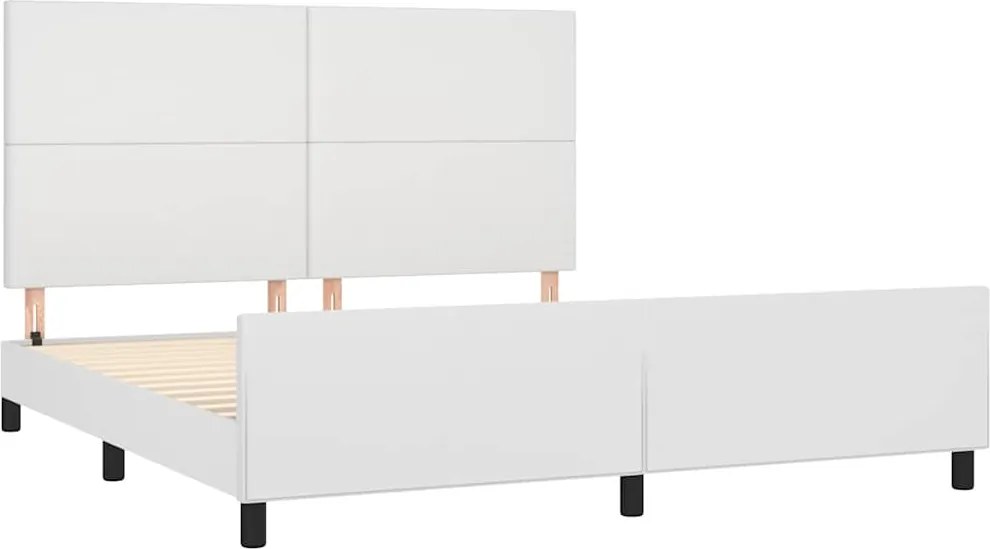 Rám postele s čelem bílý 180x200 cm umělá kůže 3125464