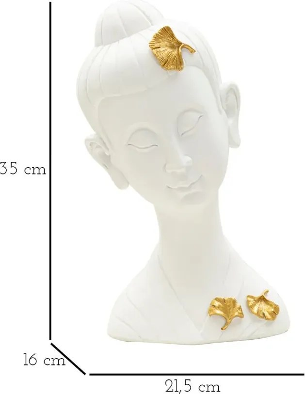 Dekorace na stůl Buddha A 21 cm bílá/zlatá