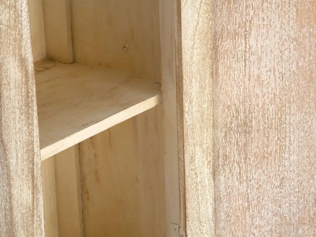 furniture-nabytek.cz - Masivní koupelnová vysoká komoda Patinor z mangového dřeva, lakovaná, přírodní – 48×33×130 cm