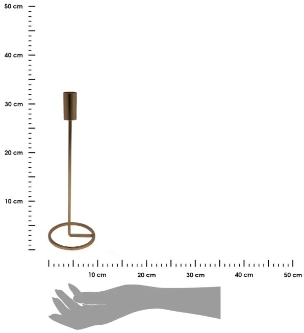 Vysoký svícen ZAYN 31,5 cm zlatý