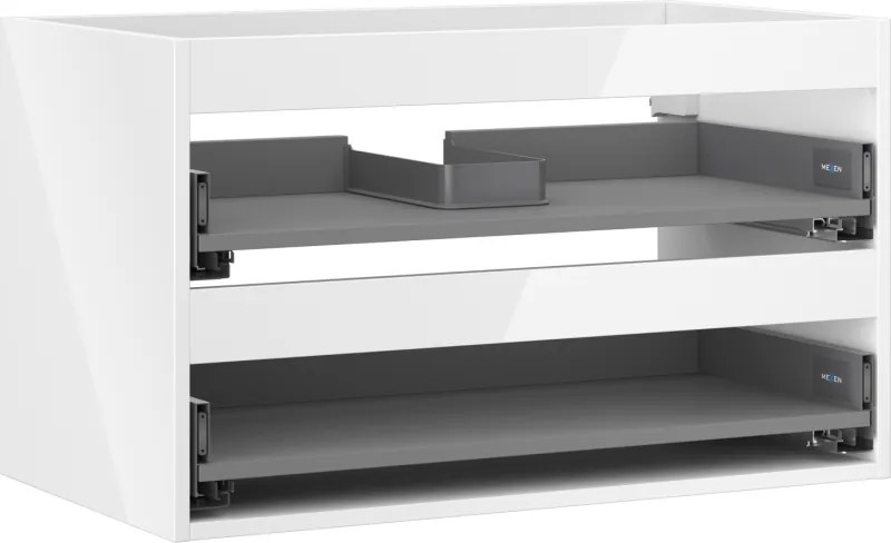 Mexen Box-A, závěsná skříňka 80 cm, 2 zásuvky, bílá lesklá, 91AX0-0800-470-2-00