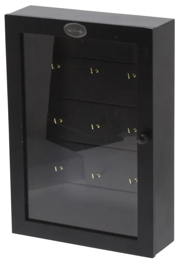 Skříňka na klíče Living černá, 27 x 19 x 6 cm