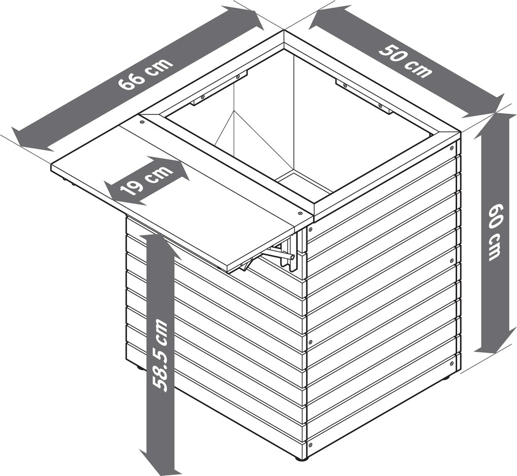 Tchibo - Truhlík se skládacím stolkem »Tinus« - barva: hnědá