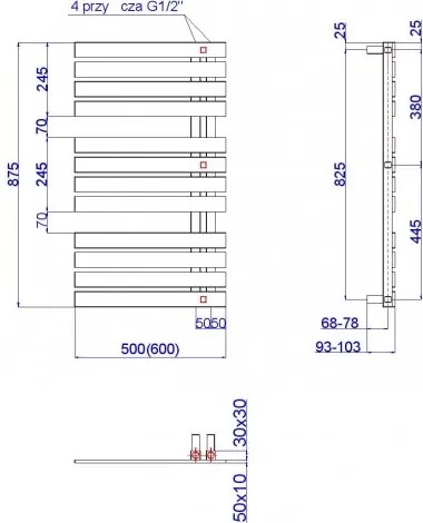 Hopa POP STAR 500 x 1820 mm RADPOP5018. koupelnový radiátor