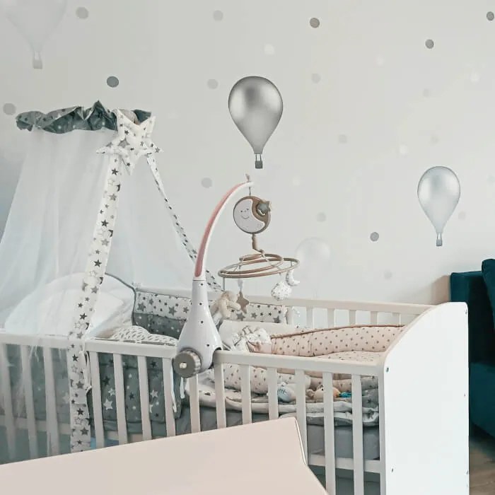 INSPIO Samolepky na zdi - Modré samolepicí balóny v norském stylu