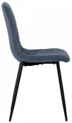 Jídelní židle modrá látka nohy černý kov CT-283 BLUE2