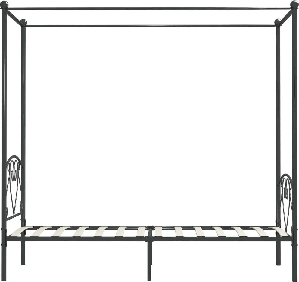 vidaXL Rám postele s nebesy kovový 90 x 200 cm [284440] Barva: Černá