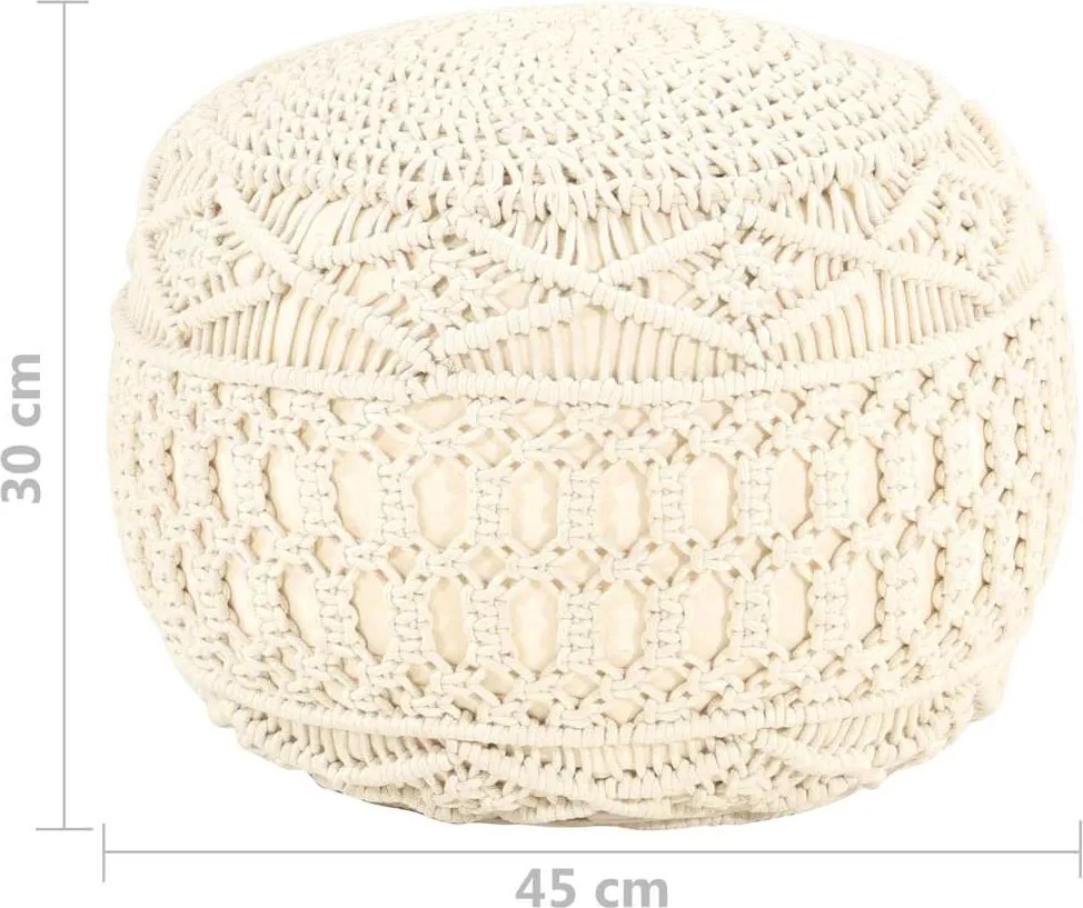 Ručně vyrobený sedací puf macramé 45 x 30 cm bavlna 324001