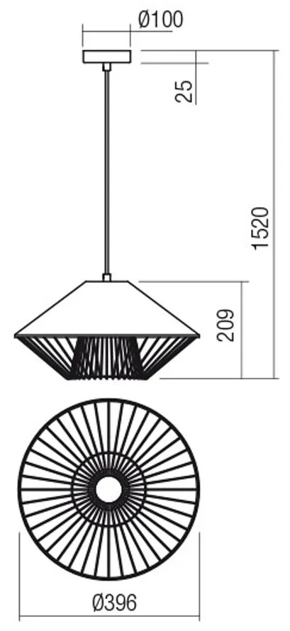 Redo 01-3004 závěsné svítidlo Grill matně bílé, E27, ø39cm