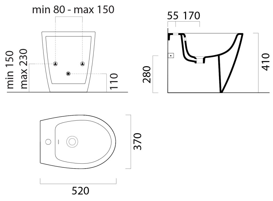 GSI MODO bidet stojící 37x52cm, bílá mat 9862109