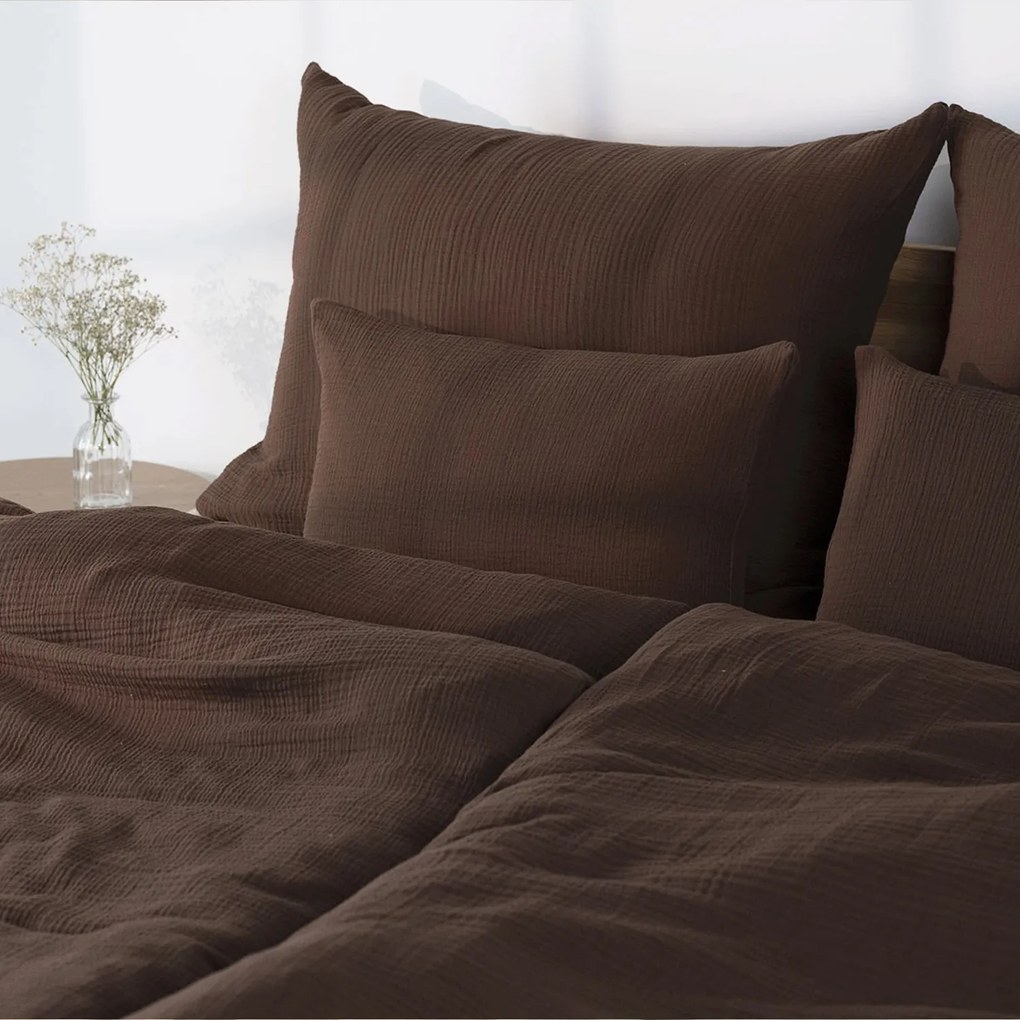 Celoroční mušelínové povlečení Chocolate - GOTS Velikost: 140 x 200 + 70 x 90