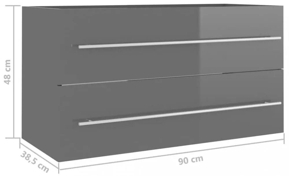 Skříňka pod umyvadlo 90 cm Dekorhome Beton