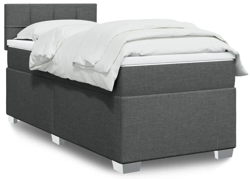 Box spring postel s matrací tmavě šedá 80 x 200 cm textil 3285716