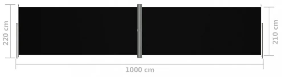 Zatahovací boční markýza 220x1000 cm Dekorhome Hnědá
