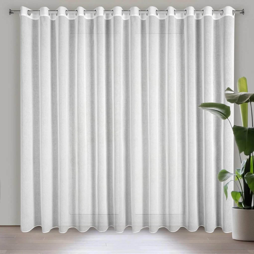 ZÁCLONA NA KROUŽCÍCH MARGO 300 CM X 250 CM CM BÍLÁ