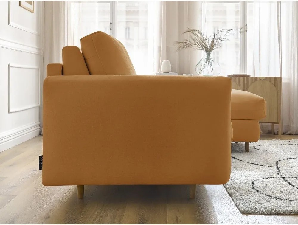 Rohová pohovka v hořčicové barvě Nouveau Cocoone – Bobochic Paris