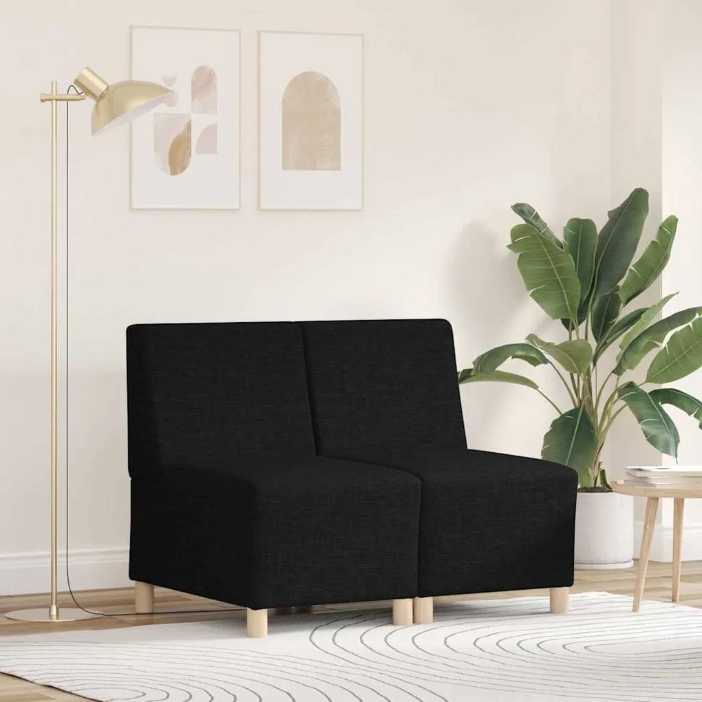 Modulová sedačka bez opěradel 2 ks Černá textil 3399750