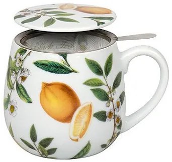 Könitz My Favourite Tea Porcelánový hrnek se sítkem s pokličkou Black 420 ml