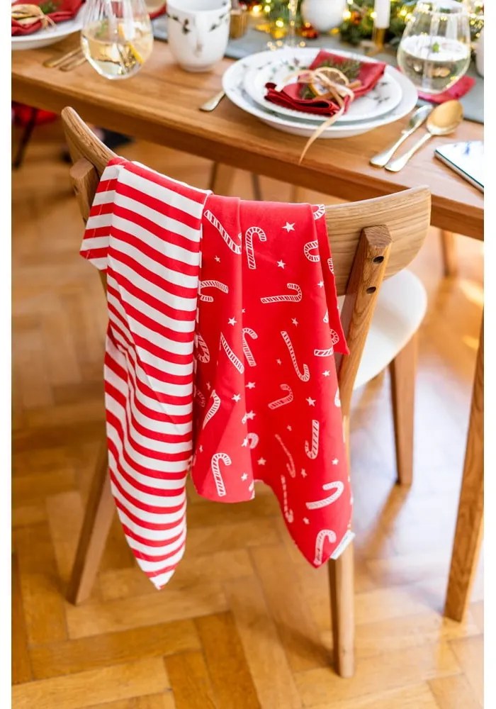 Bavlněné utěrky s vánočním motivem v sadě 4 ks 50x70 cm Candy Cane – Catherine Lansfield