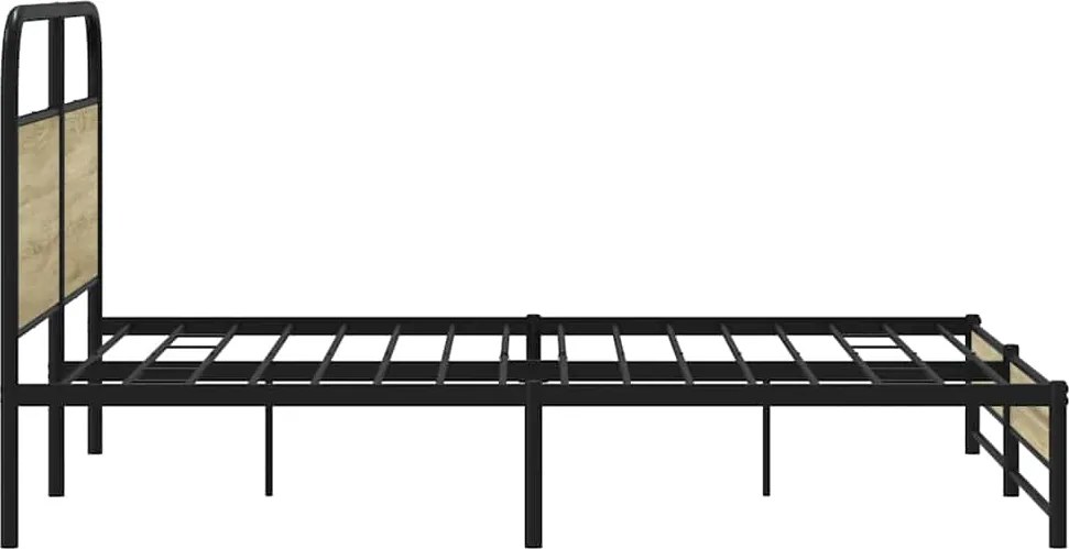 Kovový rám postele bez matrace dub sonoma 160 x 200 cm 3318688