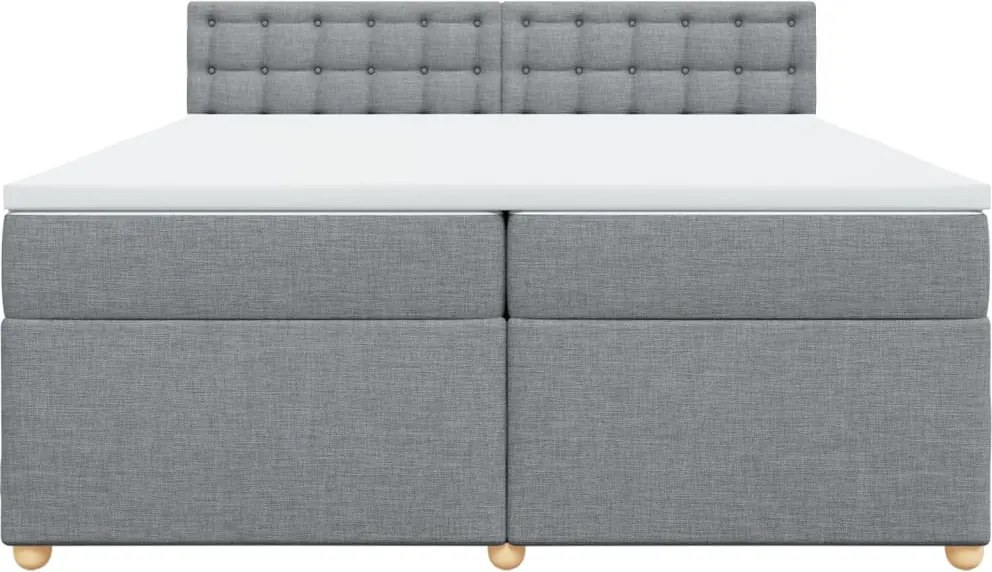 Box spring postel s matrací světle šedá 200 x 200 cm textil 3286801